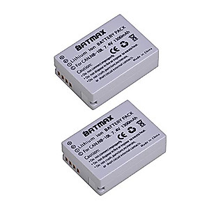 Batmax 2Packs High Capacity NB-10L Battery (1300mAh) + Dual Bulit-in USB Charger for Canon NB-10L Battery;Canon PowerShot G1 X, G3-X, G15, G16, SX40 HS, SX50 HS, SX60 HS Digital Cameras