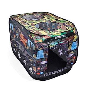 FUN LITTLE TOYS Military Pop Up Play Tent with Army Costume, Children Play Tent for Indoor & Outdoor