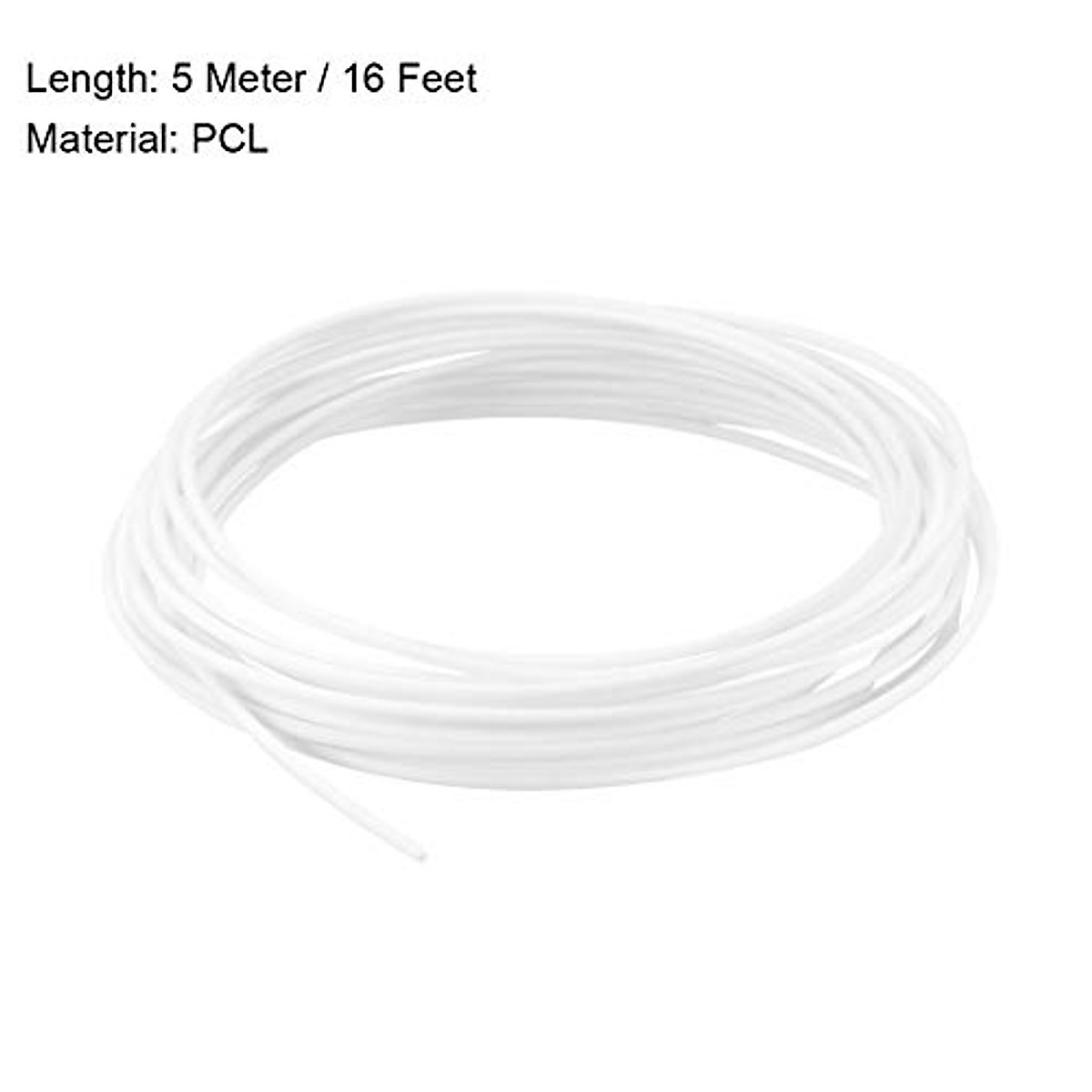 uxcell 3D Pen Filament Refills,16Ft,1.75mm PCL Filament Refills,Dimensional Accuracy +/- 0.02mm,for 3D Printer,White