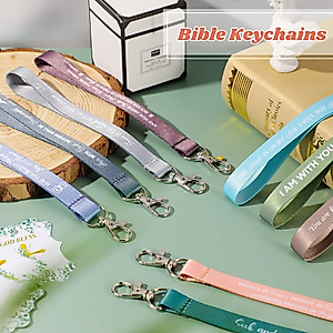 BBTO 90 Pcs Christian Keychains Bulk Scripture Keychain Inspirational Religious Key Chains Bible Verse Church Gifts (Vivid Color)