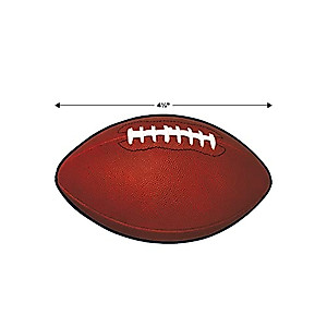 Beistle 10 Piece Miniature Paper Football Cut Outs Game Day Party Decorations, Brown/White/Black, 4"