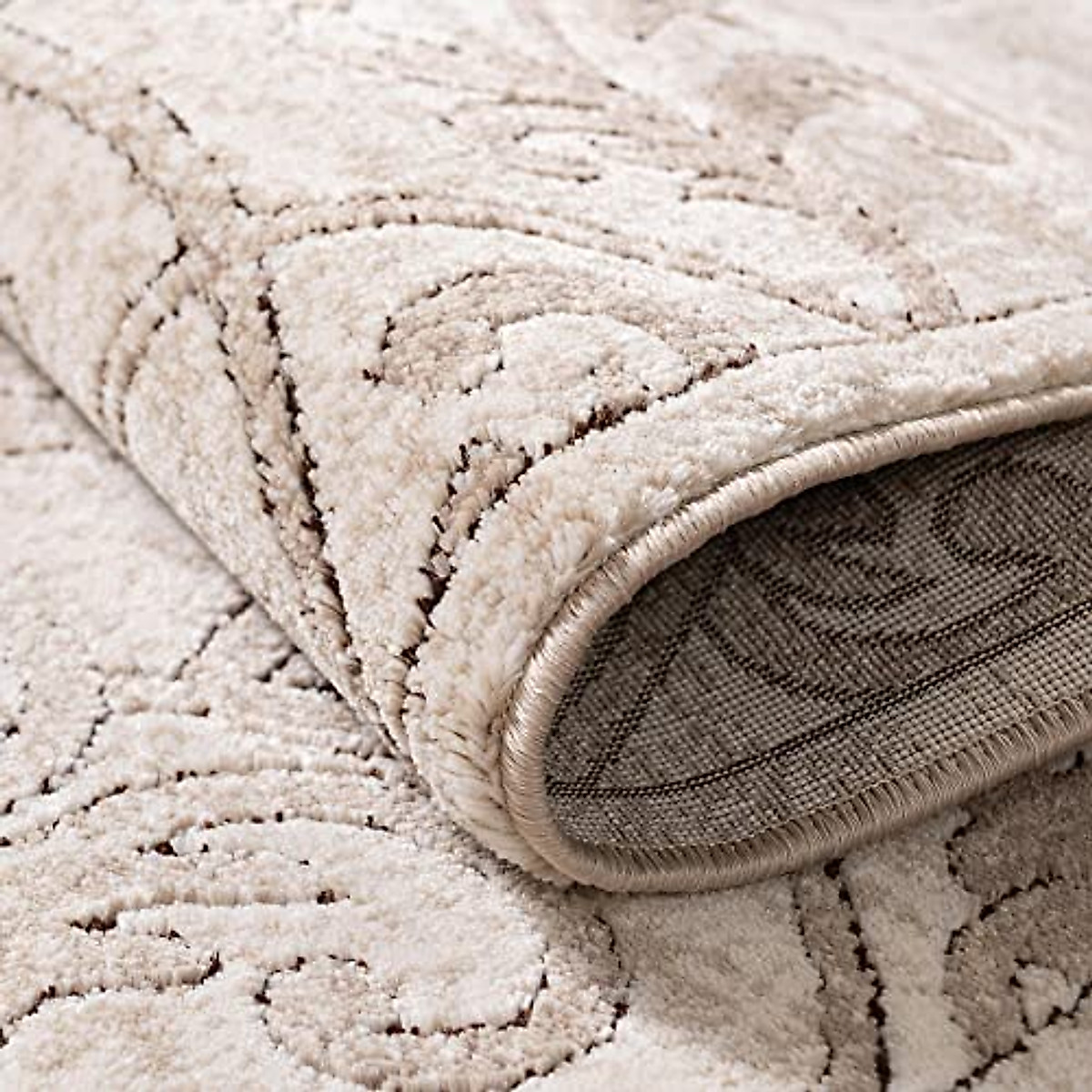 Rugs.com Nepal Collection Rug – 8X10 Oval Dark Beige Medium Rug Perfect for Living Rooms, Large Dining Rooms, Open Floorplans