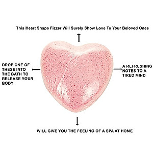 Bath and Body - Spa Gift Baskets for Women & Girls, Spa Kit Birthday Gift Includes Love of Rose Scent Shower Gel, Bubble Bath, Body Lotion, Bath Salt, Red Bath Puff and Heart Bath Bomb