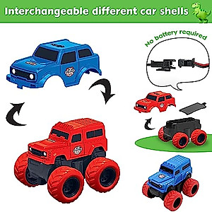 Race Track Cars for Boys Girls Kids Race Car Track with Dinosaur Toys Up Race Car Toy Cars Set Birthday Gifts for 3 4 5 6 Year Old Boys Girls 105PCS