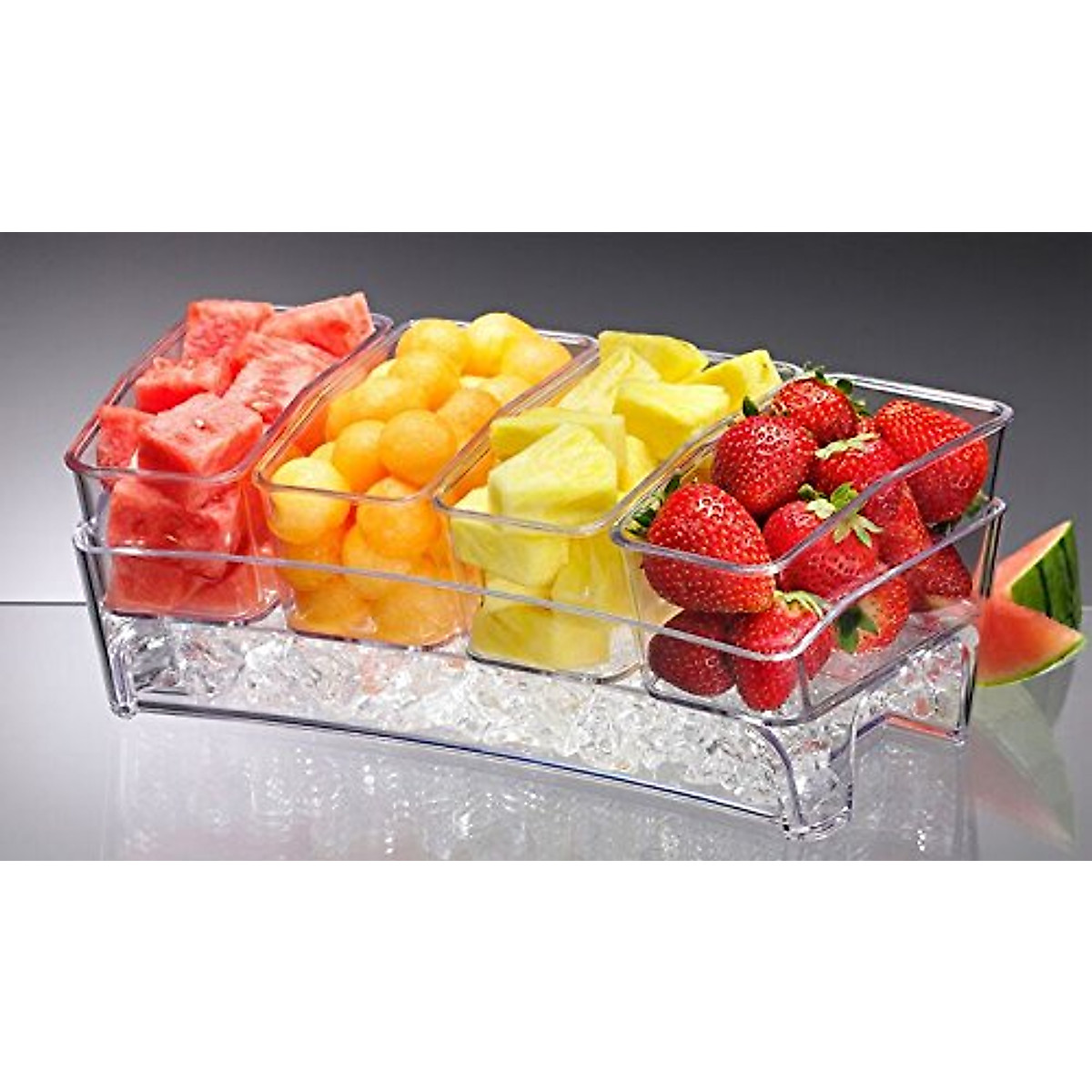 Prodyne Acrylic SB-6 Condiment Bar On Ice, Clear