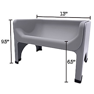 Fluff Through Elevated Dog Bowl for Large Dogs Food – Dog Feeding Station with Vet Approved & Non-Toxic Silicone Bowl Insert - Raised Dog Bowl for Large Dogs for Healthy Posture & Digestion (Gray)