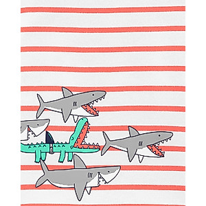 Carter's 4-Piece Toddler and Baby Boy's Snug fit Cotton Pajamas (Shark and Croc, 4T)