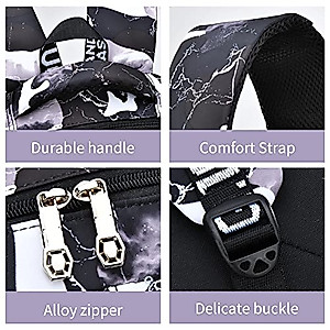 Yvechus Camo Backpack for Kids, Lightweight Camo Backpack Elementary Middle School Backpack Water Repellent Bookbag (Camo Black)