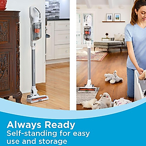 BLACK+DECKER POWERSERIES+ 20V MAX Cordless Stick Vacuum with LED Floor Lights, Lightweight, Multi-Surface (BHFEA520J) , White