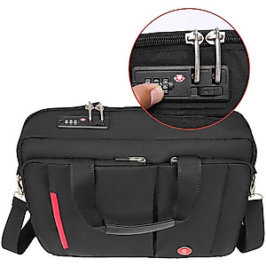 Omnpak 16-17 inch Laptop Bag, Laptop Briefcase with Combination Lock, Anti Theft Business Office Bag,Satchel Bags for Men,Water-Repellent Gaming Computer Bag for Women Locking Notary Bag, Hippa Bag