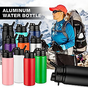 10 Pieces Aluminum Water Bottle 20 oz Leak Proof Aluminum Reusable Bottles Lightweight Portable Sports Water Bottle Bike Water Bottles Snap Lid Metal Water Bottle for Travel (Multiple Colors)