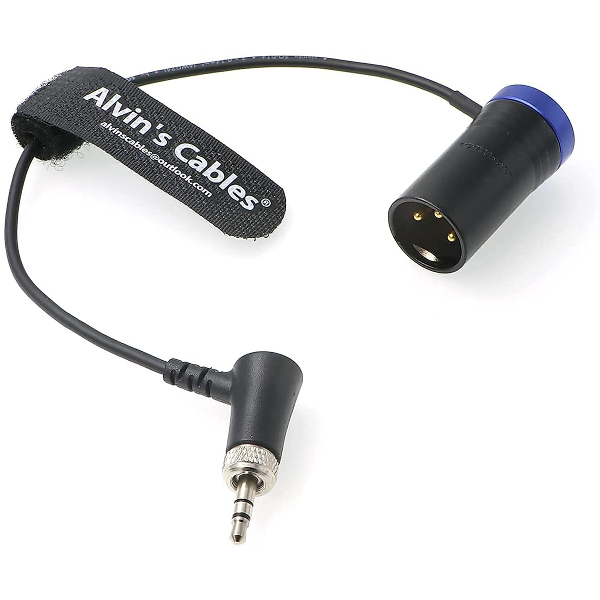 Low-Profile Audio-Cable for Sennheiser-EK-2000 XLR 3-Pin Male to Locking-3.5mm-TRS Right-Angle Balanced Cable for Sound Devices 633 688 Zaxcom Zoom Alvin's Cables Blue
