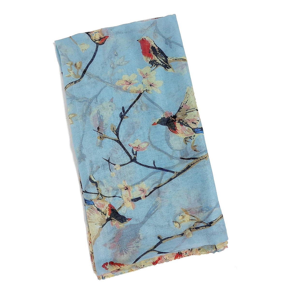 GERINLY Scarfs for Women Lightweight Birds Florals Scarves for Summer Outfits Accessories Head Wear Shawl