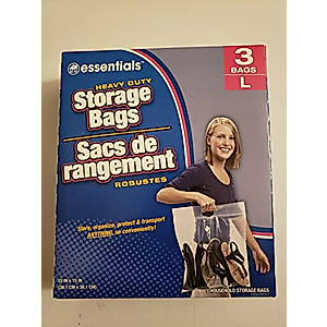 Large Heavy Duty Storage Bags with Zip-lock , Size Large, 3 Count , 2 Pack (6 Total) (2)