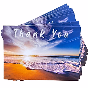 Whitman and Daughter 24 Sunset Funeral Thank You Cards with Envelopes (24 Pack, 4.25 X 6 Inch) Sympathy Bereavement Message Inside (Sunset)