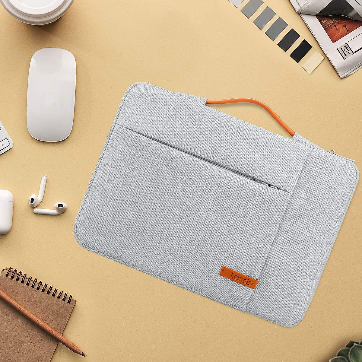 Lacdo 360° Protective 16 Inch Laptop Sleeve Case for 16 Inch HP Lenovo ASUS Acer Dell Laptop/HP Pavilion Envy/Lenovo ThinkPad IdeaPad/Acer Swift/ASUS Vivobook/Dell Computer Bag, Gray