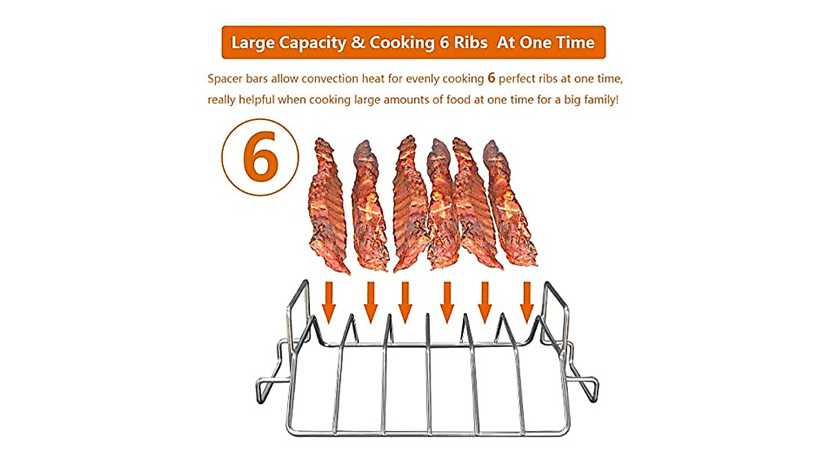 Dual-Purpose Rib Rack for Big Green Egg Grills