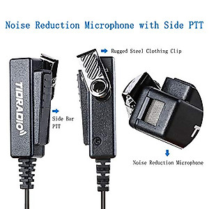 TIDRADIO Earpiece with Mic Motorola Earpiece 2 Pin Covert Acoustic Tube Radio Earpiece Compatible for Motorola Radio CLS1410 CP110 CP200 GP300 CP040 Walkie Talkie (Pack of 2)