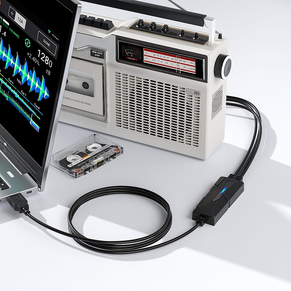 DigitalLife USB 2.0 Audio Capture Card Grabber - Cassette Tapes to Digital MP3 Converter from Stereo RCA/3.5mm Music Interface