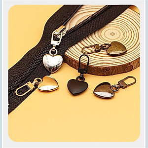 5Pcs Multicolor Journey Studio Heart Shaped Zipper Pull Replacement Metal Zipper Backpack Zippers Mend Fixer Repair for Coats Jackets Pants Luggage,Fasteners, Sewing Notions and Supplies