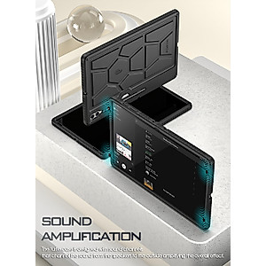 Poetic TurtleSkin Case for Samsung Galaxy Tab S10 Ultra (2024 Release) / S9 Ultra (2023 Release) 14.6 inch Case with S Pen Holder, Heavy Duty Shockproof Kids Friendly Protective Silicone Cover, Black