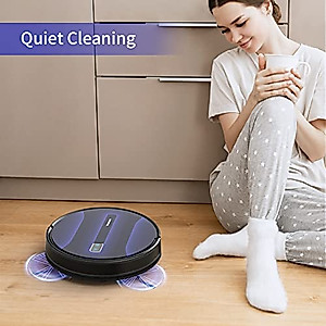 SYSPERL Robot Vacuum Cleaner 2600Pa, Self-Charging Robotic Vacuums Compatible with Alexa, APP, WiFi, Remote Control, Quiet Auto Cleaning Robot Ideal for Pet Hair, Hardwood Floor