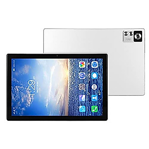 zjchao 10.1 Inch Tablet White FHD Octa Core CPU 8GB RAM 256GB ROM 7000mAh 5G WiFi 4G LTE Tablet with BT Keyboard 100‑240V (US Plug)