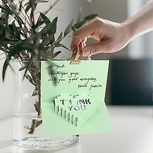 FUHOSENG 50 Pack Pop Up Thank You Cards, 4x6 Love 3D Greeting Card With Envelopes and Stickers For Small Business, Baby Showers, Wedding, Graduation, Birthdays, Mothers Day, Fathers Day, Thanksgiving