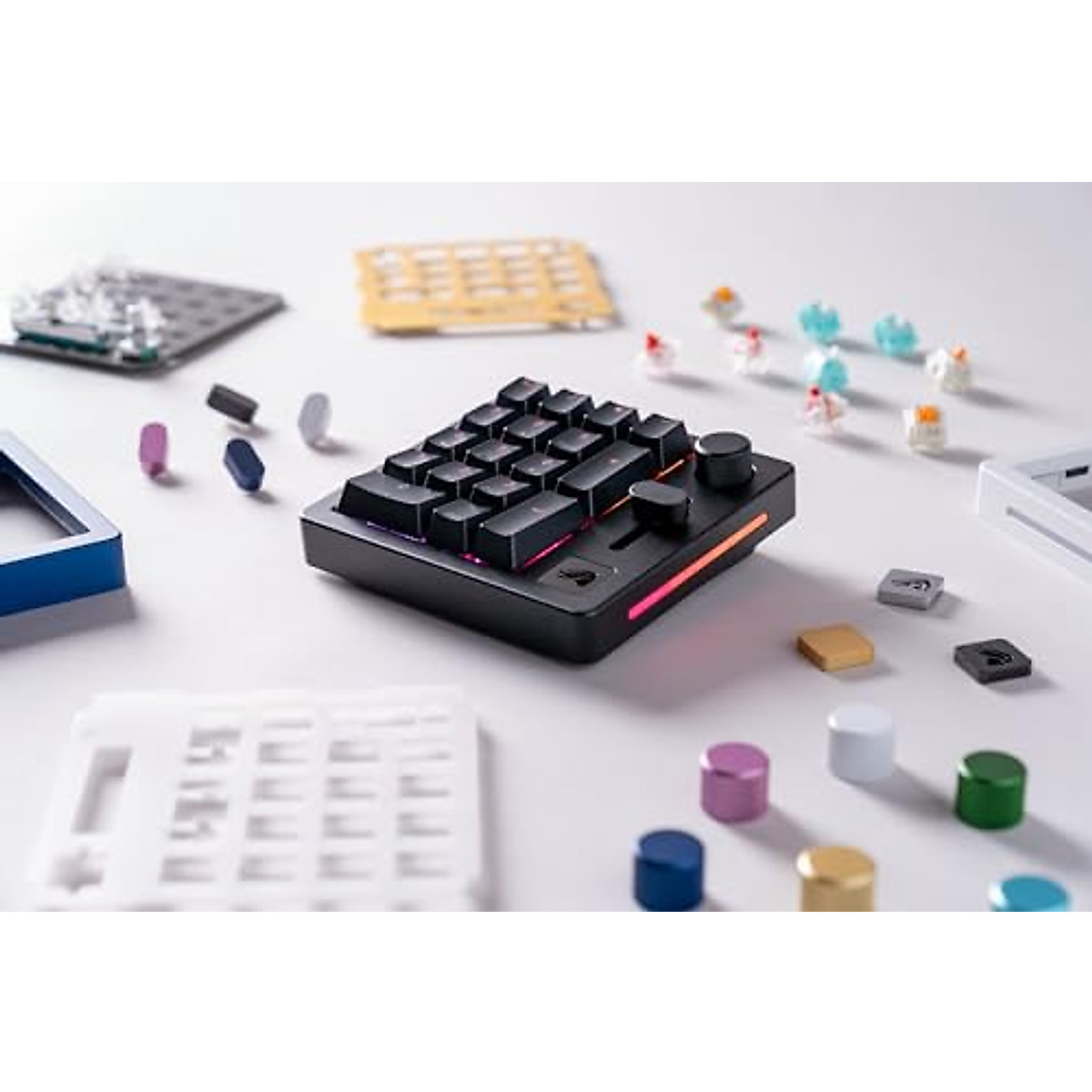 Glorious GMMK Macro Pad - Black Mechanical Numpad - 10 Key USB Keypad - Hotswap, Programmable Volume Knob, RGB Backlit, Wired & Wireless Bluetooth- Gaming Keyboard Number Pad