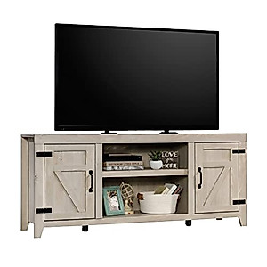 Sauder Misc Entertainment Farmhouse Credenza, for TVs up to 70", Chalked Chestnut Finish