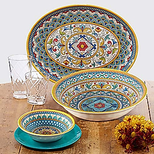 Certified International Portofino 9" Melamine Salad/Dessert Plate, Set of 6, Multi Colored, Medium
