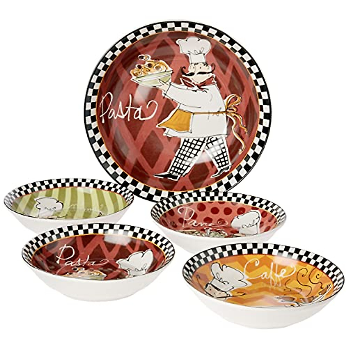 Certified International Corp Certified International Chefs on the Go Pasta Set, Multicolored, 5 Piece