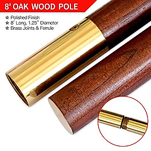 ANLEY 8 Ft Presidential Deluxe Indoor USA Flag Pole Set - 8' Oak Pole, Gold Fringed US Flag, Stand, Cord Tassel and Eagle Top Ornament for Offices, Schools, Churches & Auditoriums 8 Foot High