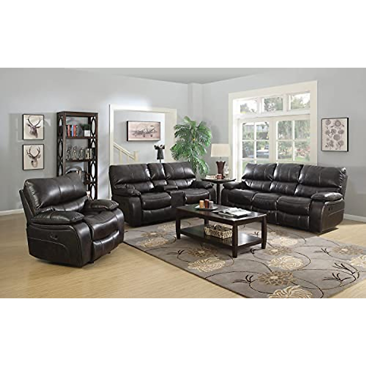 Coaster Furniture Willemse Collection Motion Loveseat Two-Tone Dark Brown 601932