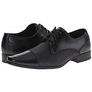 Calvin Klein Men's Bram Oxford, Black Diamond Leather, 9.5
