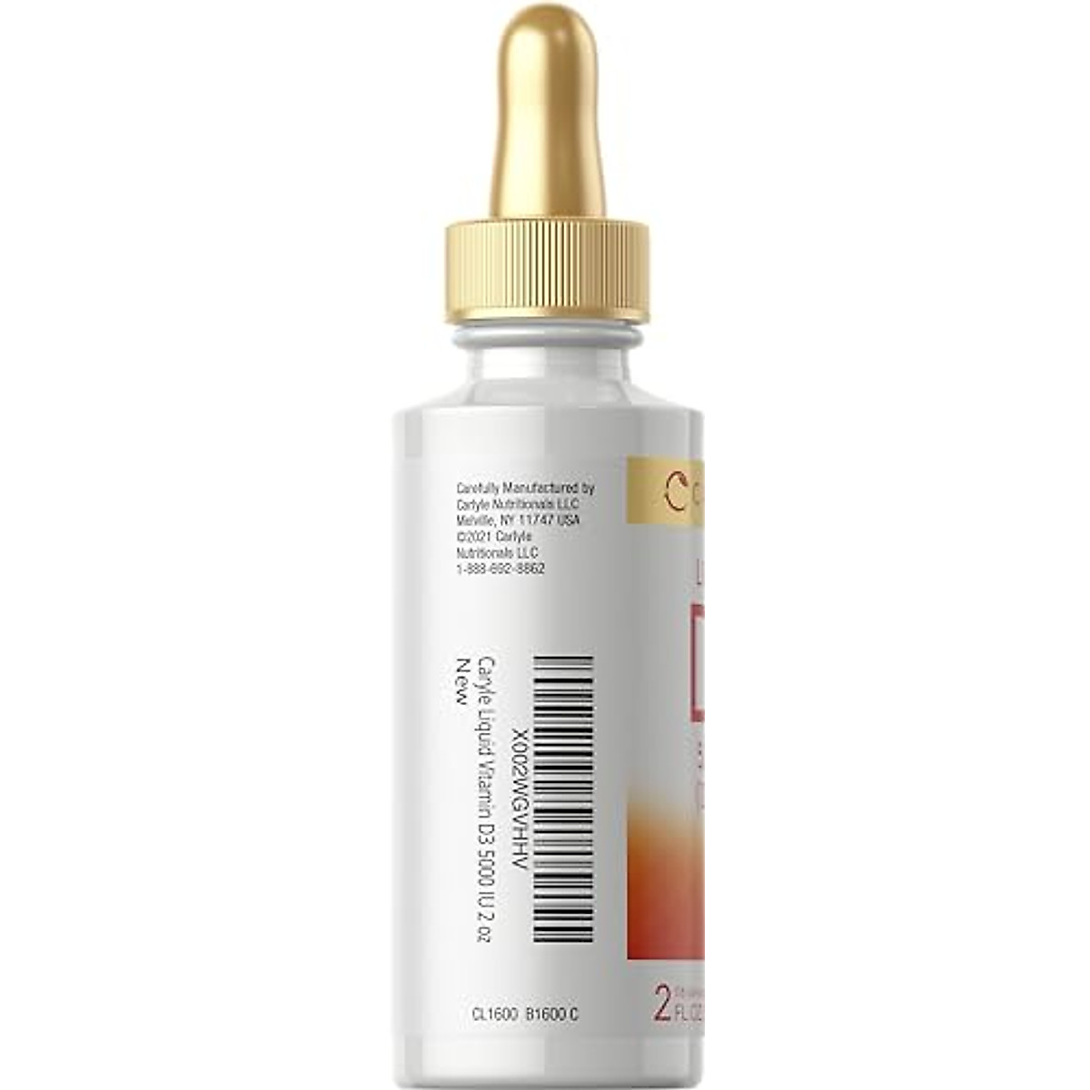 Carlyle Liquid Vitamin D3 | 5000 IU (125 mcg) | 2 oz | Vegetarian, Non-GMO, and Gluten Free Supplement | Vitamin D Liquid Drops for Adults