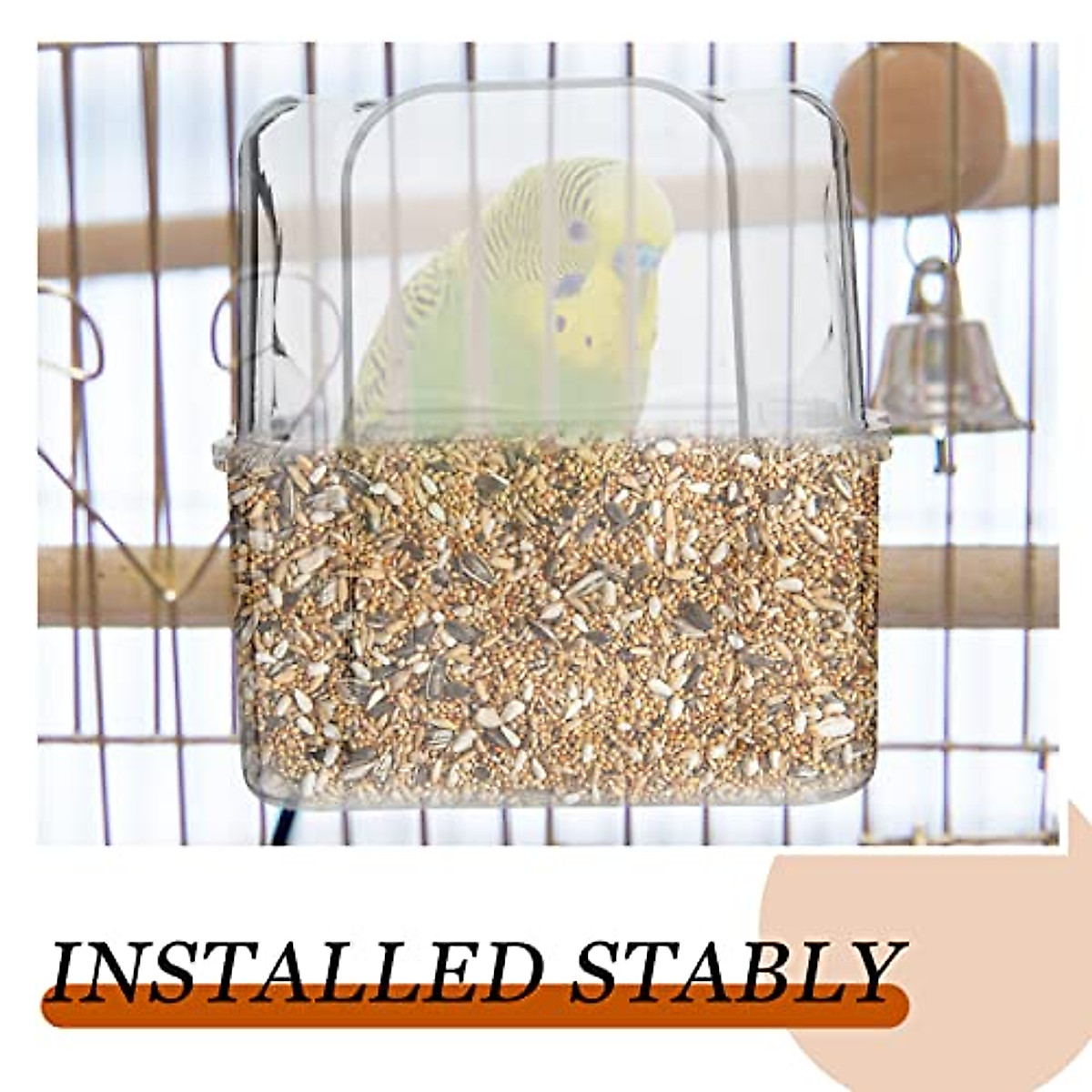 Ipetboom No Automatic Bird Feeders Cockatiel Food Dispenser Bowls Container Parrot Dishes Parakeet Cage Accessories Bird Feeder for Canary Finch Conure Lovebirds Cage Supplies 2pcs
