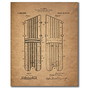 Hockey Patent Prints - Set Of 6 Vintage Wall Art Photos