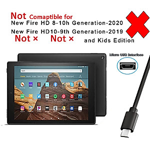 10Ft Micro USB Cable for Charging Fire HD 6 7 8 10 Tablet and Fire HD6 7 8 10 Kids Edition,Kindle Fire HD, HDX 6" 7" 8.9"(Fire 1st-8th Gen),Kindle E-Reader,Paperwhite,Oasis,Voyage,(3rd-10th Gen)-2Pack