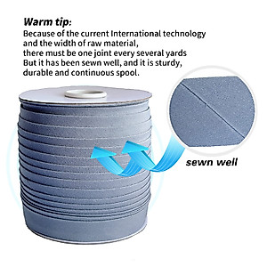 Bias Tape, Bias Tape Double Fold 1 Inch Continuous Bulk Bias Tape for Sewing, Quilting, Binding, Hemming, Apparel Craft, Polyester, Non-Stretch (Gray, 25mm, 55 Yards)