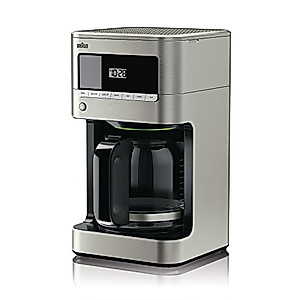 Braun KF7070 BrewSense Drip Glass Coffeemaker, 12 Cup, Stainless Steel