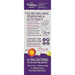 Happy Baby Gentle Teethers Organic Teething Wafers Blueberry Purple Carrot, 0.14 Ounce Packets (Box of 12) Soothing Rice Cookies for Teething Babies Dissolves Easily, Gluten Free No Artificial Flavor