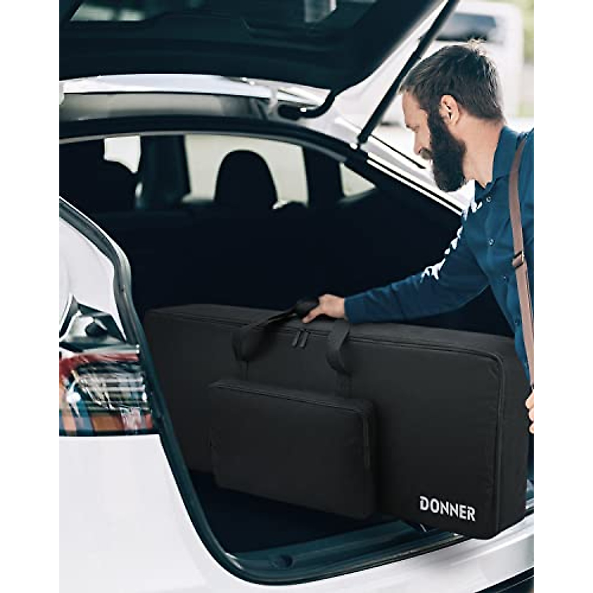 Donner 61 Key Keyboard Case, Portable Electric Piano Keyboard Gig Bag, Waterproof Durable 600D Nylon Oxford Cloth, 10mm Cotton Padded, 41"x 16"x 5", Black