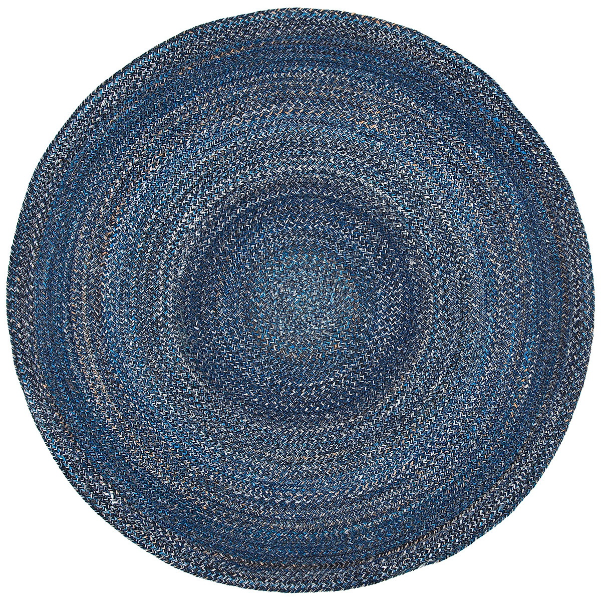 SAFAVIEH Braided Collection 4' Round Navy BRD851N Handmade Country Cottage Reversible Area Rug