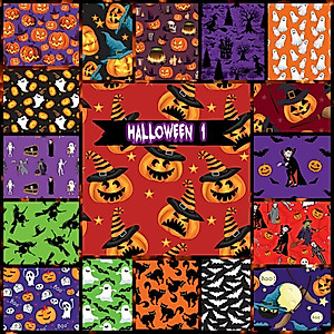 17 pc Halloween 1 Jelly Roll 2.5" pre-Cut 100% Cotton Fabric Quilting Strips
