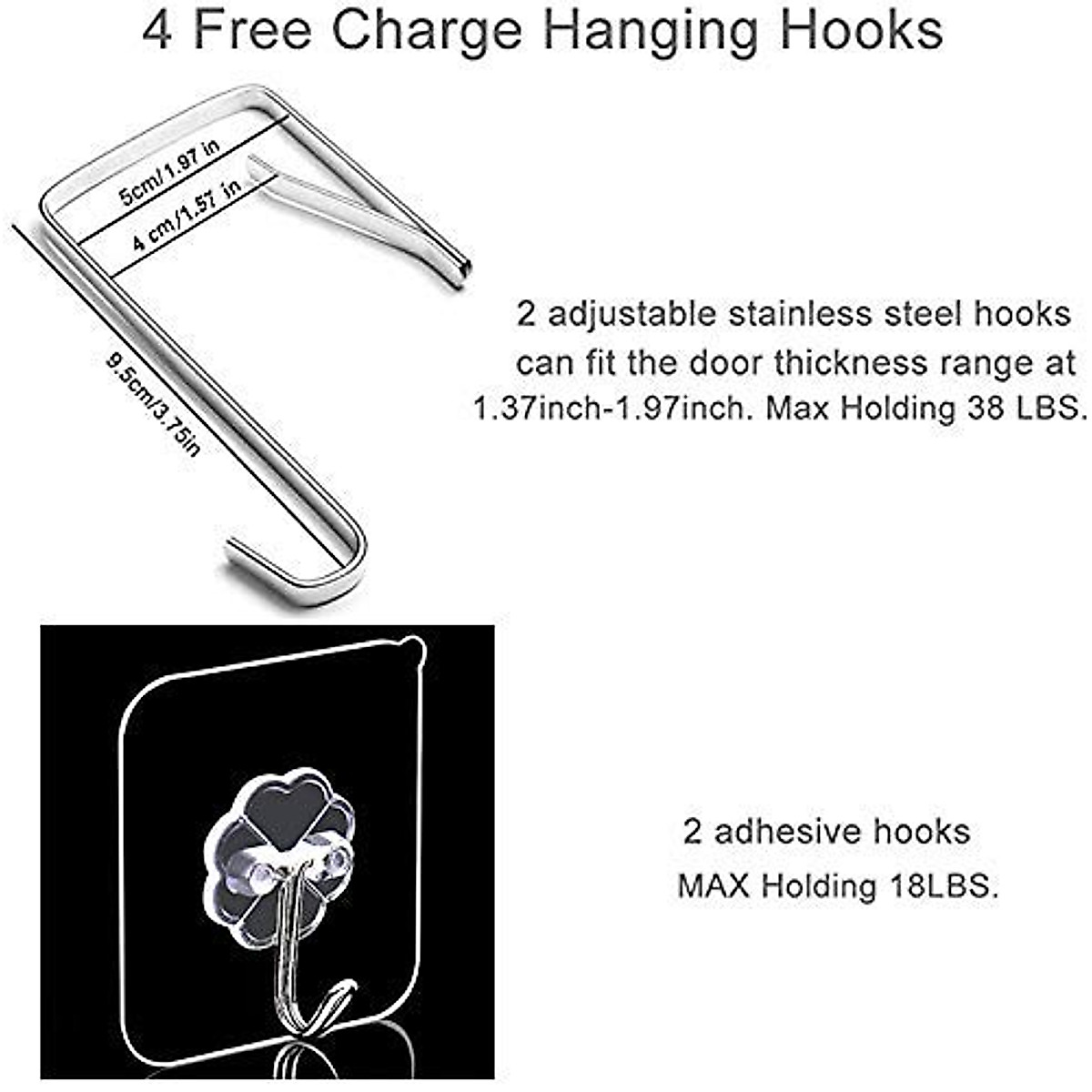 Hanging Laundry Hamper Bag Behind Door Hampers for Laundry Hanging Save Space Zipper Laundry Hamper Door Hanging with 2 PCs Stainless Steel Hooks Suction Hooks for Wall/Bathroom (Grey)