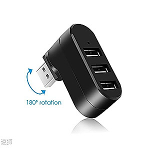 WJCCY USB Hubs 3 Port USB 2.0 Hub Mini Rotate Splitter Adapter Hub for PC Notebook Laptop USB 2.0 Splitter Hub