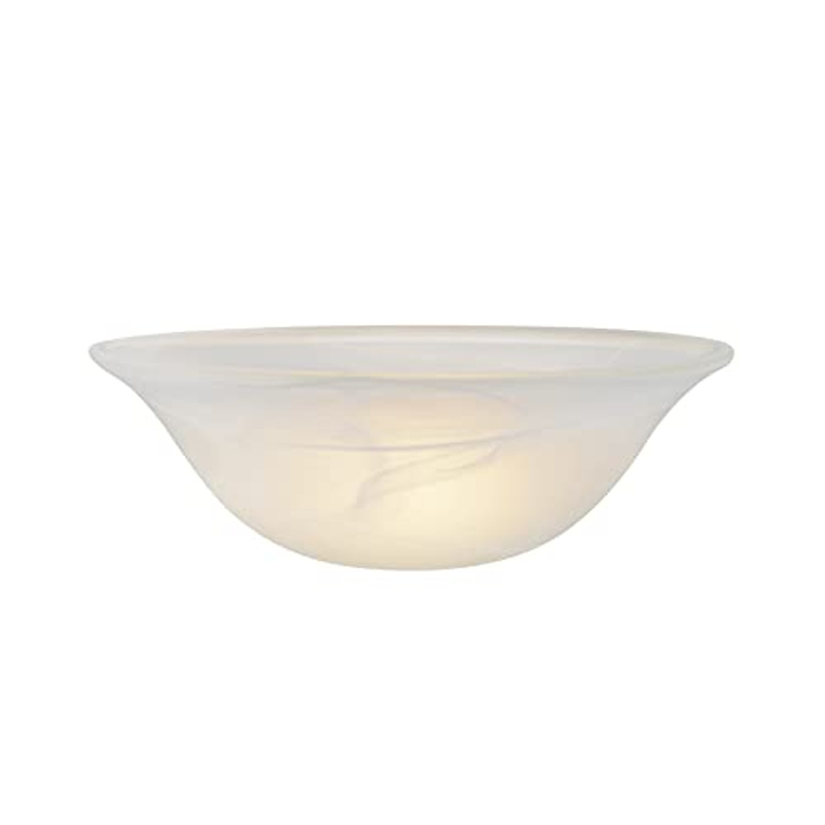Aspen Creative 23510-11,Alabaster Replacement Glass Shade for Medium Base Socket Torchiere Lamp, Swag Lamp and Pendant, 14" Diameter x 4-3/4" High.