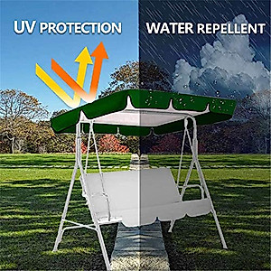 TINVHY Swing Canopy Cover, Outdoor Patio Swing Canopy Blocking Sunshade, Porch Top Cover for Patio Yard Seat Furniture Three-Seater Outdoor Garden Swing Cover Canopy