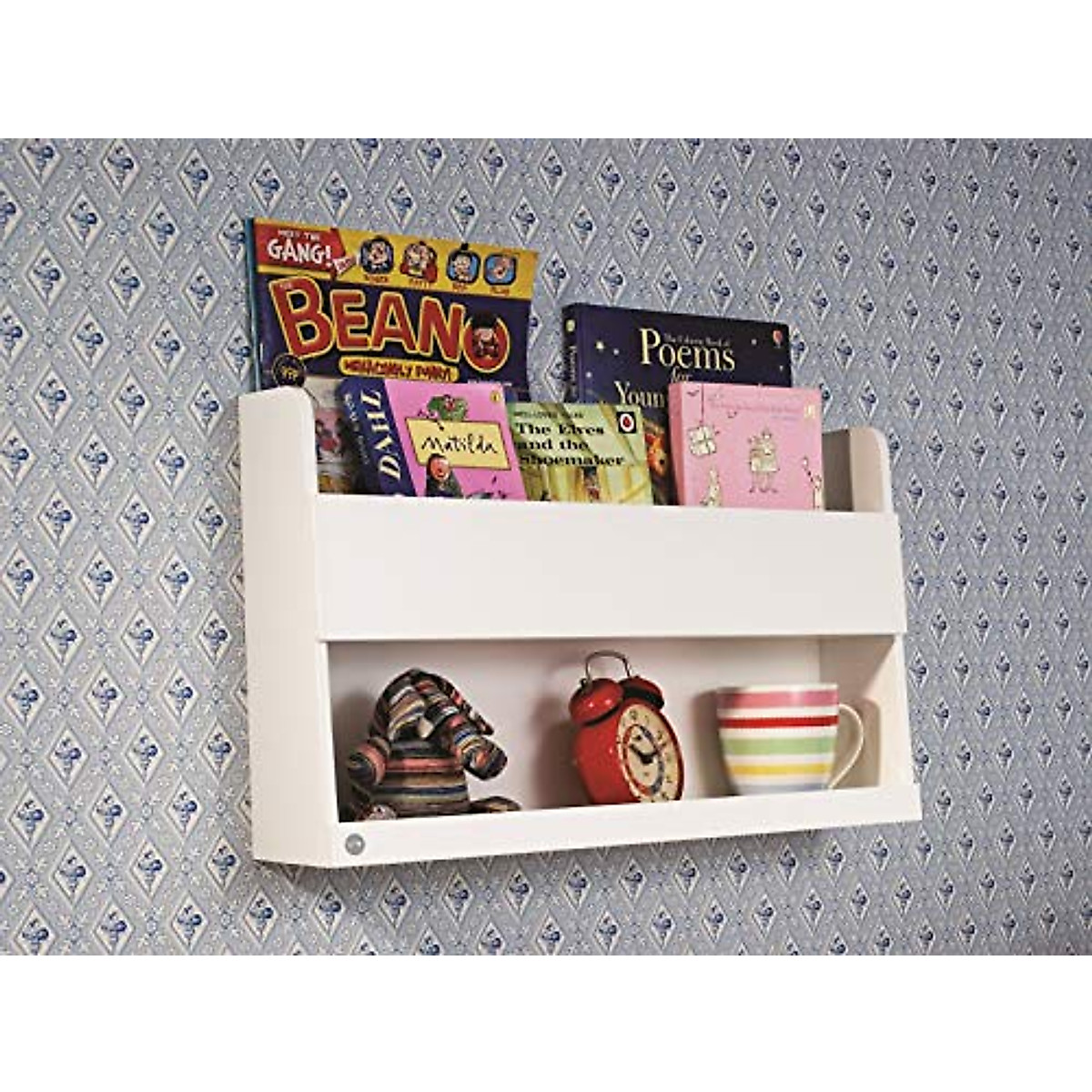 Tidy Books® Bunk Bed Accessories Shelf (Age 6-99) The Original Bunk Bed Buddy™, Bedside Shelf, White Shelves for Kids Room, Loft Bed Shelf, Wood, 13 x 20.9 x 4.7, Eco Friendly, Handmade
